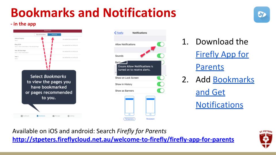 Firefly App for Parents — St Peters